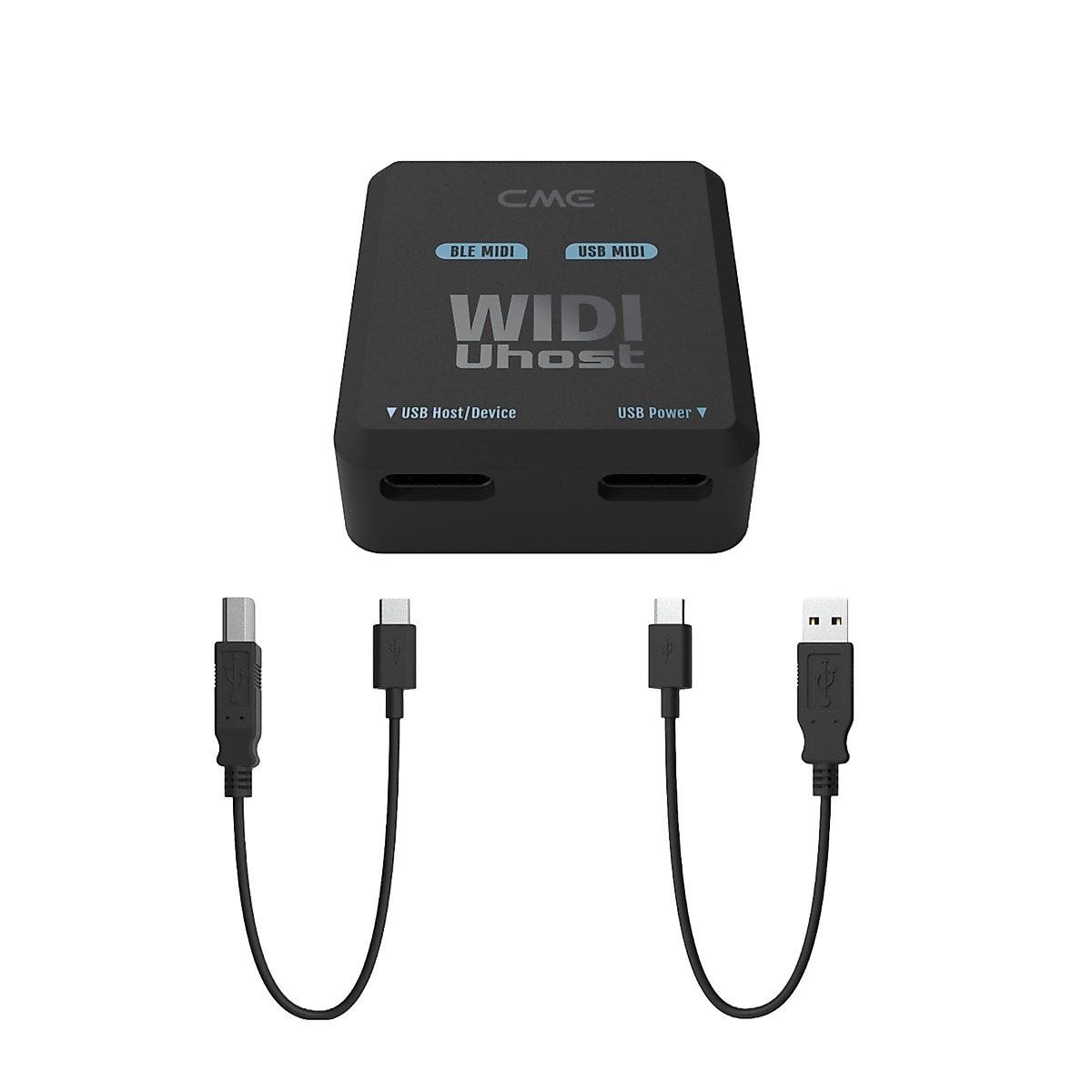 CME WIDI Uhost + USB-B OTG cable pack - Bluetooth USB MIDI Interface + USB host for Class Compliant USB MIDI devices via USB-B (printer) port