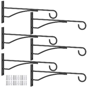 Eyrosa 8" Plant Hangers 6 Pack, Hanging Plant Bracket for Wall Fence Porch Outdoor Indoor, Metal Plant Hooks for Basket, Flower, Planter, Feeder, Lantern, Wind Chime