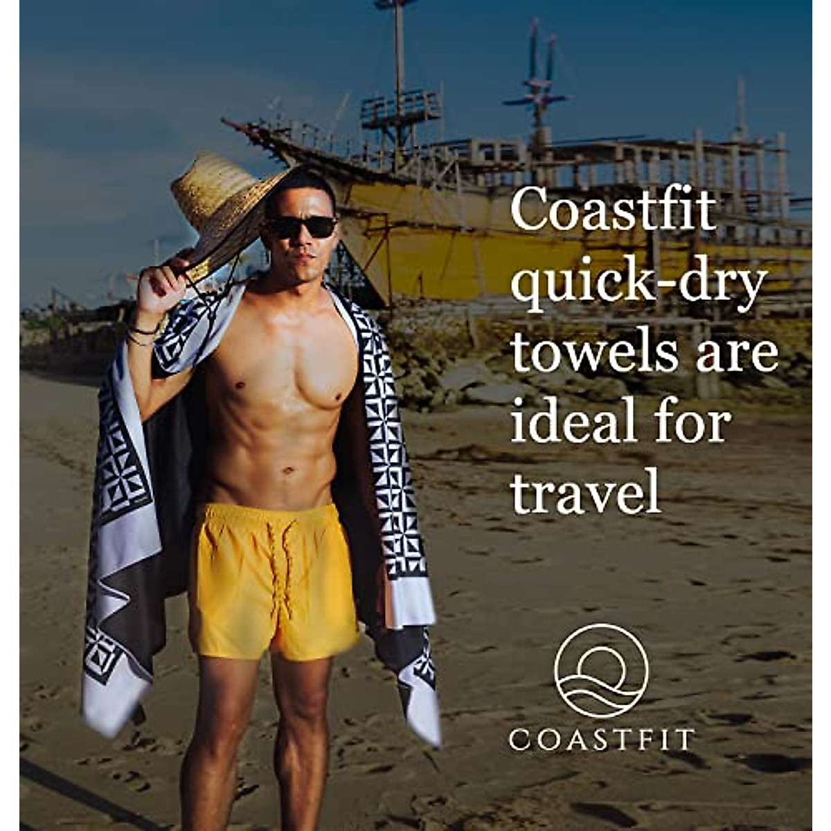 Coastfit Premium Oversized Pool- / Beach-Towel Made from Sustainable Materials (Flamingo Pink)