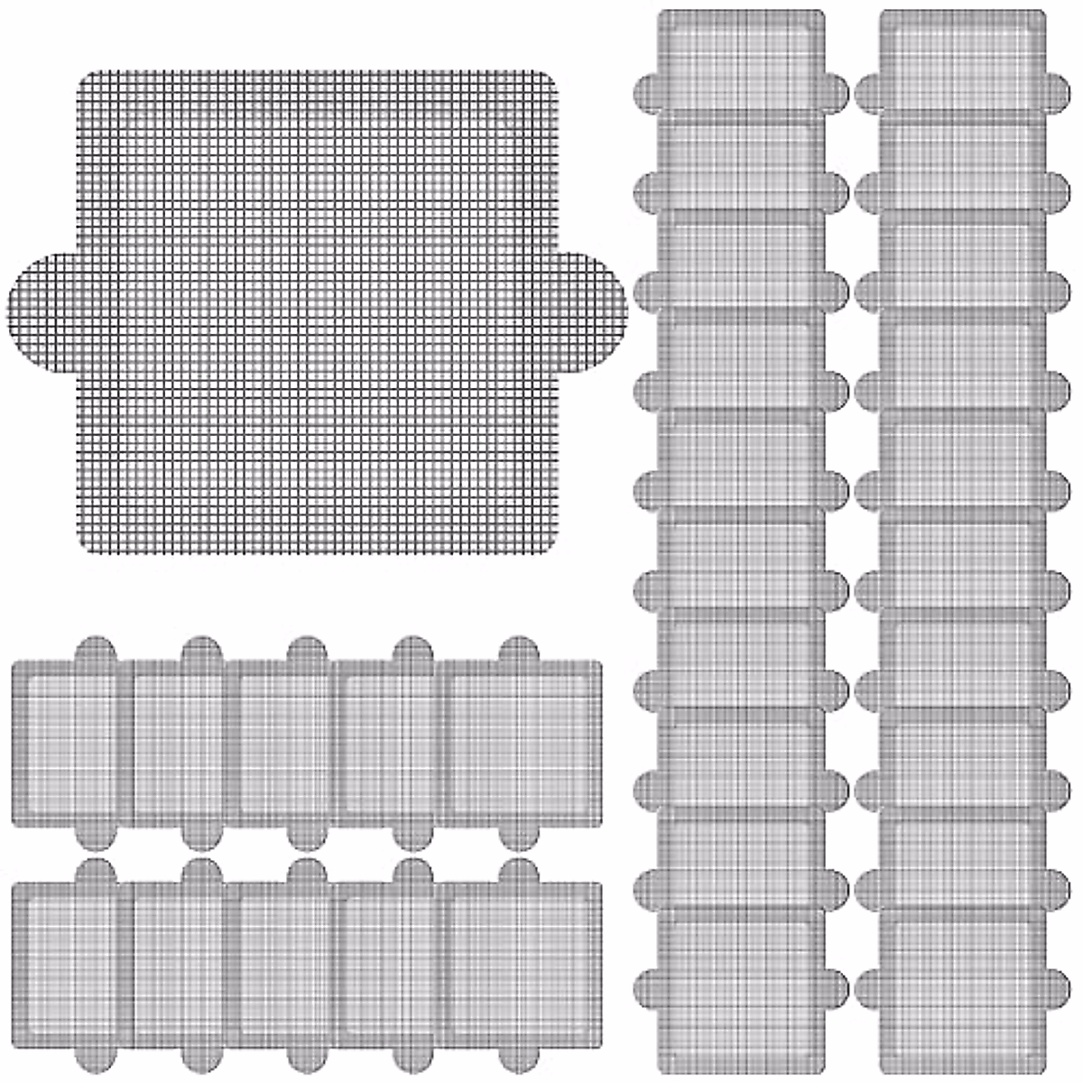 OneAXE Disposable Hair Catcher Shower Drain Floor Sink Strainer Filter Mesh with Stickers for Bathroom and Kitchen 30 Pack Square Grey, Gray, DL003
