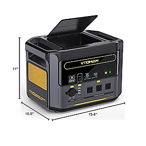 VTOMAN FlashSpeed 1500 Power Station 1548Wh Solar Generator 1500W(3000W Peak) Backup LFP Battery Expandable To 3096Wh Recharge 0-100% Within 1 Hour For Electric Backup Blackout Emergency