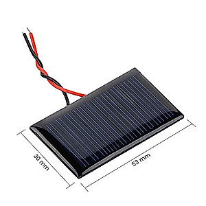 AOSHIKE 10Pcs 5V 30mA Mini Solar Panels for Solar Power Mini Solar Cells DIY Electric Toy Materials Photovoltaic Cells Solar DIY System Kits 2.08"x1.18"(5V 30mA 53mmx30mm)