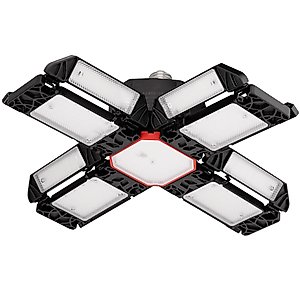 Asani LED Garage Light - Super Bright 1800 Lumen LED Ceiling Light with 12 Adjustable Panels - Easily Screws Into Standard E27 Bulb Socket - LED Shop Lights for Workshop, Barn, Storage - 180W (Bright)