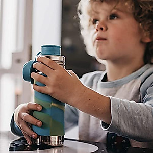 Pura Sport Big Mouth Silicone Sport Straw Top (Plastic Free, Certified, BPA Free) (Aqua Straw)