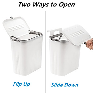 Frcctre 2 Pack 2.4 Gallon Kitchen Compost Bin, Hanging Trash Can with Lid Garbage Can for Countertop or Under Sink, Wall Mounted Counter Waste Bin for Kitchen Bathroom Bedroom Office