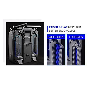 RadioMaster TX16S Mark II MAX Edition 2.4GHz 16 Channel EdgeTX OpenTX Radio Transmitter Leather Grips CNC Finished Components Mode 2 (Carbon Black, ELRS w/ AG01)