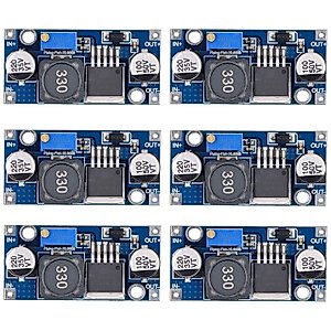 Valefod XL6009 DC to DC Boost Converter 3.0-30V to 5-35V Step-up Transformer Power Module, Pack of 6