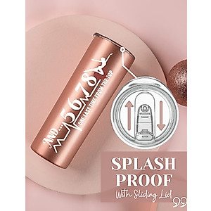 Onebttl Dance Teacher Gifts, Insulated Stainless Steel Wine Tumbler with Lid and Straw, 20 oz, Teacher Appreciation, Birthday, Christmas Gift, 5678, Rose Gold