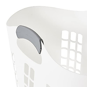 Gracious Living 91786-5C Easy Carry Flex 87.5 Liter Dirty Clothes Basket, Large Fully Ventilated Plastic Laundry Hamper Bin with Handles, White