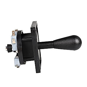 Avisiri American Style Arcade 2Pin Joystick Switchable from 8 Ways Operation, Elliptical Black Handle, Precision 187" 4.8mm Terminal for Video Games Arcade1UP Machine Parts (Black)
