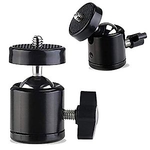 Universal 1/4" Swivel Mini Ball Head Screw Tripod Mount（2 Pack）, AOQIYUE 360 Degree Rotating Mount Base Adapter for DSLR Cameras HTC Vive Tripods Monopods Camcorder Light Stand