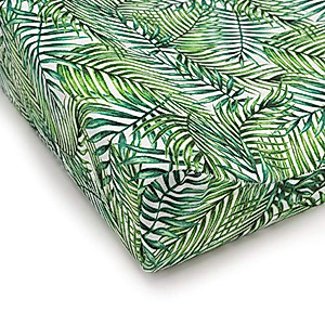 Changing Pad Cover Green for Baby Girl and Boy - Thick and Absorbent - Soft Cotton - OekoTex Certificate - Made in Europe - Baby Registry Shower Gift - Beautiful Packaging – Green Palm Leaves