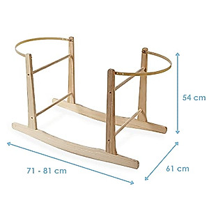Clair de Lune Wooden Rocking Moses Basket Stand (Natural)