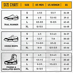 Pecube Ice Cleats for Shoes and Boots Traction Cleats Men Women Boot Chains Crampons for Anti Slip Outdoor Shoveling Hiking Walking on Snow and Ice (Silver, L)