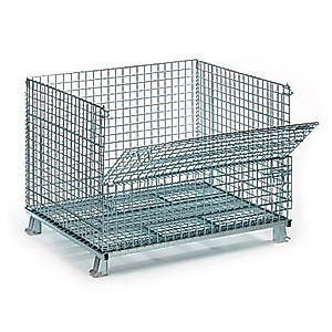 Nashville Wire Collapsible Wire Containers With Zinc-Plated Finish - 48"Wx40"Lx33-1/2"H - 2" Mesh Size - Container