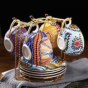 YY YEARCHY Coffee Cup Stand Holder Display Stand Mug Tea Rack Cup and Saucer Countertop Storage Organizer Dryer Hook Decoration