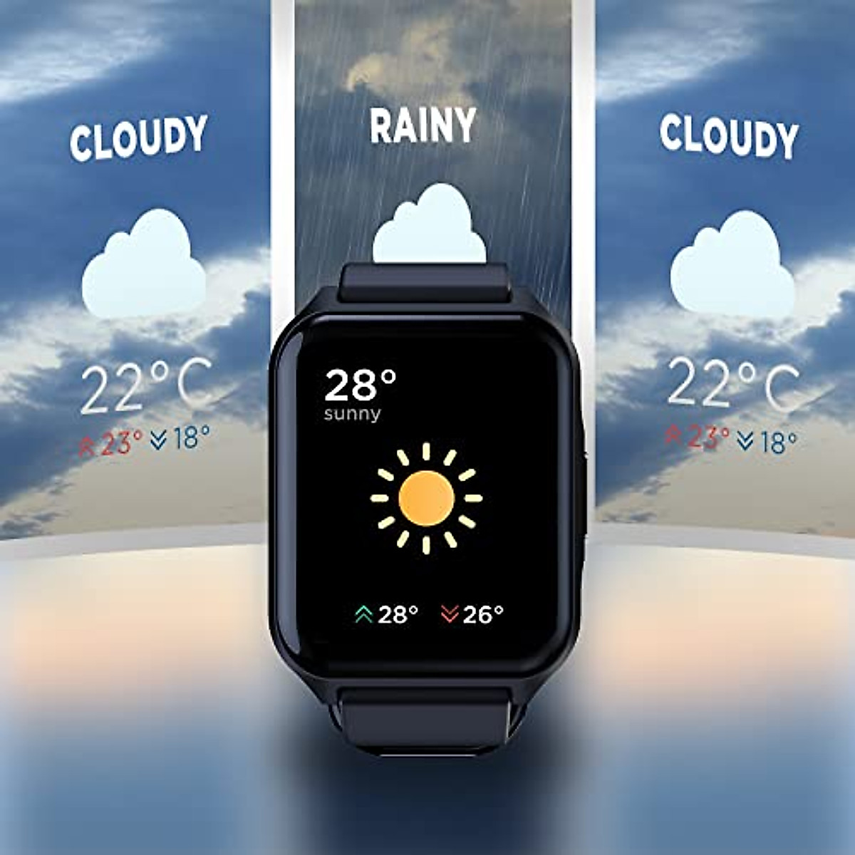 Motorola Moto Watch 70 - Health and Fitness Smartwatch for Every Day Wear, Advanced Health Features, Up to 10 Days Battery Life - Compatible with Android and iOS, Phantom Black