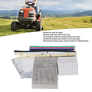 Plastic Welding Rods,106PCS Plastic Welding Rod 12 Colors ABS PP PU PE PA PC TPO Welder Rod for Car Bumper Kayak Repair Kit with Reinforcing Stainless Steel Mesh Plastic Welding Supplies, Plasti