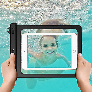 VHOPMORE 10.5 inch Waterproof Tablet Case, Tablet Dry Bag for iPad Pro 10.5, iPad 2020 10.2, New iPad 9.7, iPad Air 3, Air 2, Galaxy Tab A 9.7 / S6 / S7, Kindle Fire HDX/Fire HD 10, up to 10.5 Inch