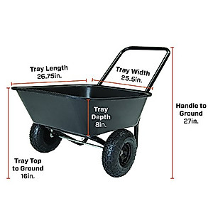 Garden Star 70019 Garden Barrow Dual-Wheel Wheelbarrow/Garden Cart