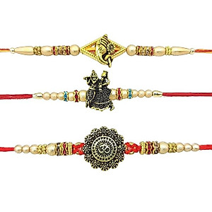 Rakhi for Brother,Stylish Bracelet God Idol RAKHI with BEST Design - Thread Raksha bandhan Rakhi Gift, Wrist bands for loving/Brother Sister, Father & Friends. (Rakhi Design 1, Small)