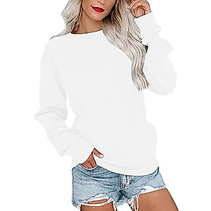 Womens Tops Sweatshirts Crew Neck Loose Fit Long Sleeve Tie Dye Solid Gradient Color Tee Shirts Blouses for Women Fashion 2023 Fall Plus Size,Light Gray,XL Sexy