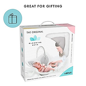 Blooming Bath Baby Bath Seat - Baby Tubs for Newborn Infants to Toddler 0 to 6 Months and Up - Baby Essentials Must Haves - The Original Washer-Safe Flower Seat (Lotus, Gray/Dark Gray)