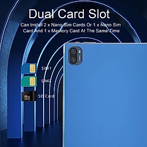 2 in 1 Tablet 10.1 inch, 8 Core CPU 8+256G RAM 5G WiFi Tablet Computer with Keyboard, Dual SIM Dual Standby, Front 8MP, Rear 16MP Camera (US Plug)