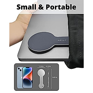 MiLi Magnetic Laptop Phone Holder, Adjustable Monitor Side Mount Phone Holder, Screen Extension Bracket for iMac/MacBook, Compatible with MagSafe for iPhone 12/13/14 Max/Pro/Mini (Dark Gray)