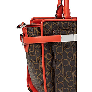 Calvin Klein Jade Satchel Brown/Khaki/Spicy Orange One Size