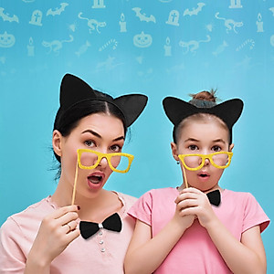 Hayner-Seek Cat Costume Cat Ears Headband Black Cat Ears Cosplay Headband with Bowknot Tail Animal Cosplay Halloween Costume For Women lack Cat