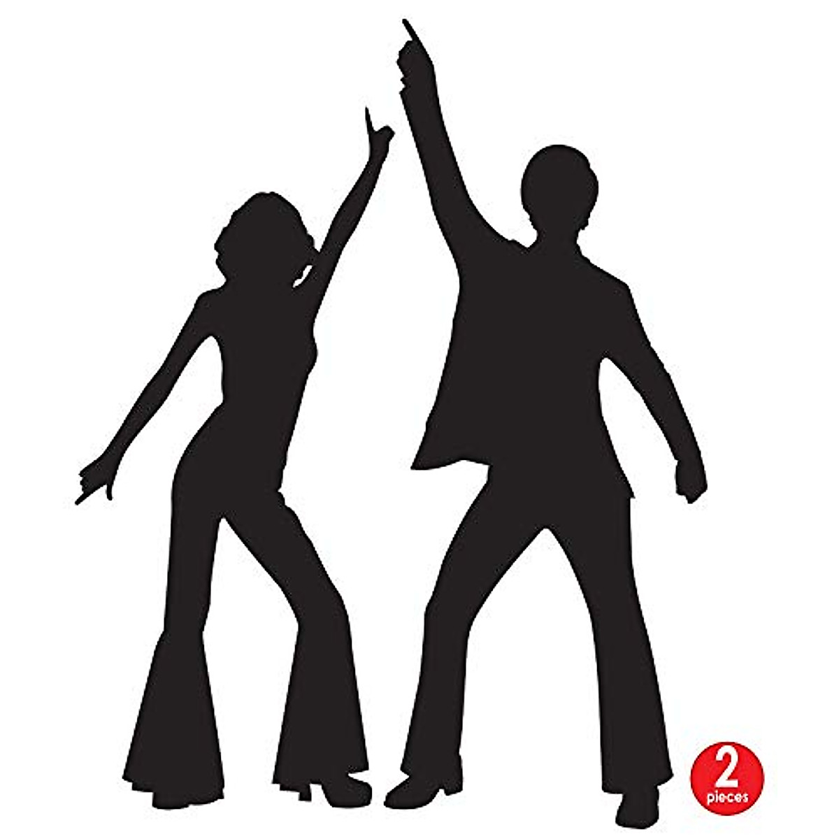 Beistle Disco Silhouettes, 32.75" and 36.5", Black, 54618