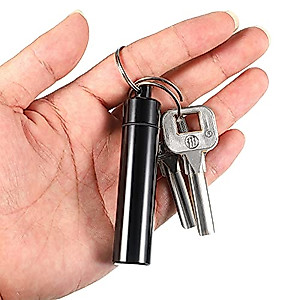 Portable Titanium Toothpicks Pocket Set Reusable Metal Stainless Steel Toothpicks with Holder for Outdoor Picnic and Camping (Black,2 Sets)
