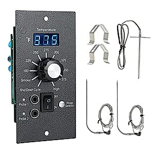 Apromise Replacement Parts for Traeger Grill - Upgraded Digital Thermostat Controller with 2 Meat Probes & 2 Meat Thermometer Probe Clips & 1 RTD Temperature Sensor for Traeger Replacement Parts
