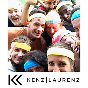 12 Sweatbands Cotton Sports Headbands Terry Cloth Moisture Wicking Athletic Basketball Headband by Kenz Laurenz (12 Pack) (Oarange 12 Pack)