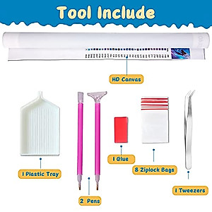 Suzoesty 5D Diamond Painting Kits for Adults Kids, DIY Full Drill Diamond Painting, Rhinestone Diamond Art Kits for Beginner Great Gift Home Wall Decor (12”x16”)