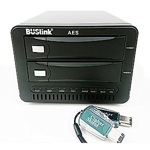 BUSlink CipherShield 2-Bay RAID 1 Mirror USB 3.0/eSATA FIPS 140-2 HIPAA 256-bit AES Hardware Encrypted External Desktop SSD Drive (4TB - 2TB x 2)