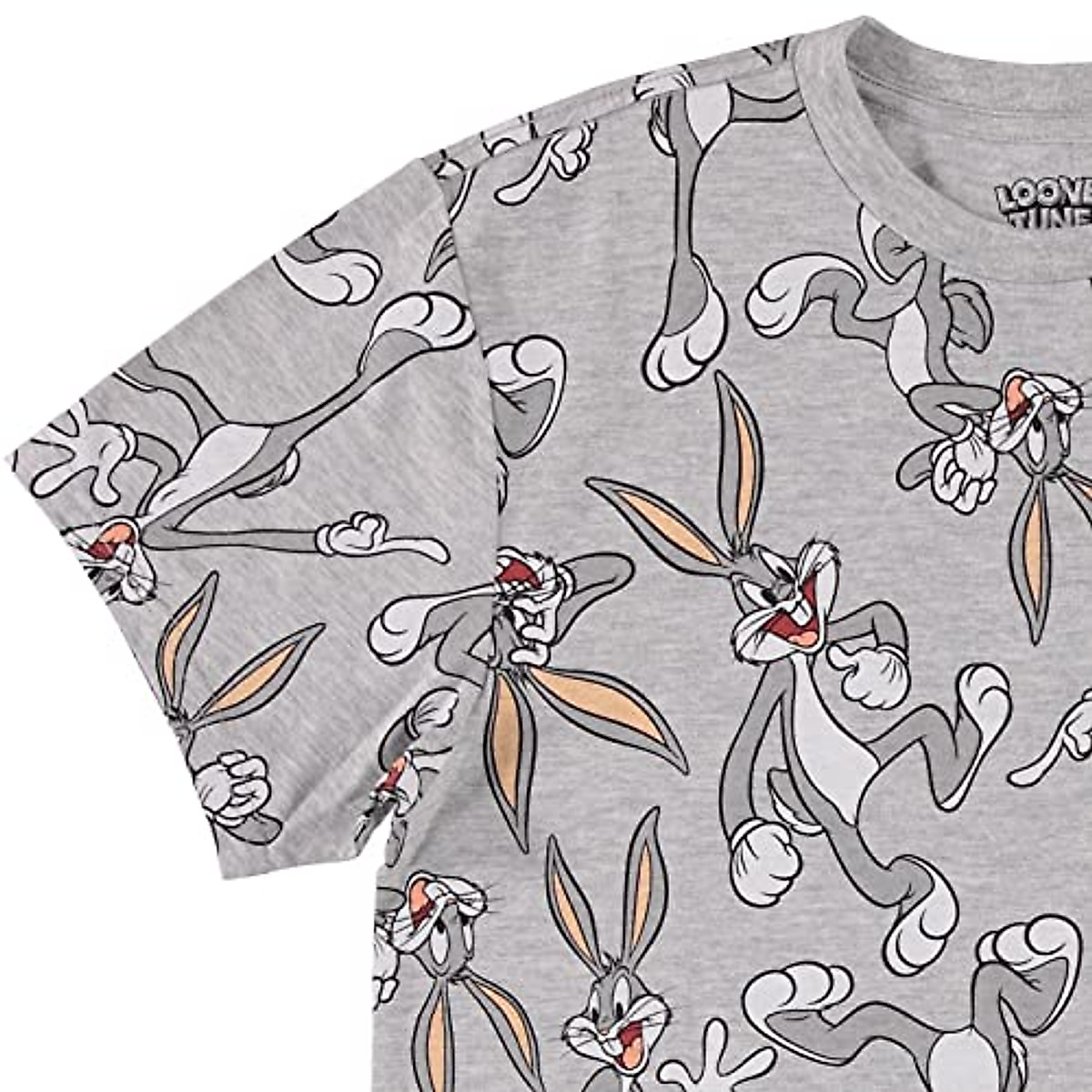 Looney Tunes Mens Classic Shirt Marvin Tee - Space Jam 90’s Allover Print T-Shirt (Heather, X-Large)