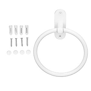 Bathroom Towel Holder, Aluminium Alloy Space Saving White Elegant Style Washroom Hand Towel Rings, Hangers Wall Mount Heavy Duty Storage for Hotel Bathroom Kitchen
