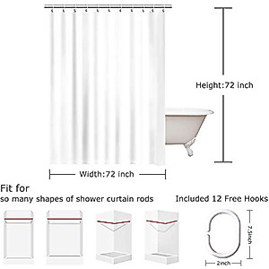 Lacfiora Bathroom Shower Curtains Set Ink Painting Repeating Winter Season Watercolor Cold Hand Painted Blue Backdrop Sky Beauty Fashion Shower Curtain Waterproof Fabric with Hooks 72 x 72 Inches