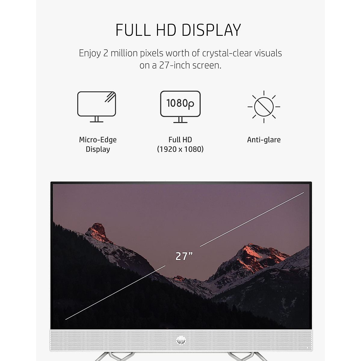 HP All-in-One Desktop Computer, 27" Touchscreen FHD, Octa-Core AMD Ryzen 7 5700U (Beat i7-1165G7), 32GB DDR4 RAM, 1TB PCIe SSD, WiFi, Bluetooth, KB & Mouse, Windows 11 Pro, BROAG 64GB Flash Stylus