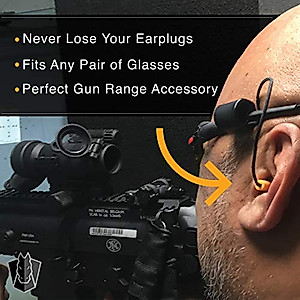 Earplugs That Attach to Safety Glasses | Safety Wear | Hearing Protection with Plug Storage Case for Eyewear and Sunglasses | 27/29 NRR