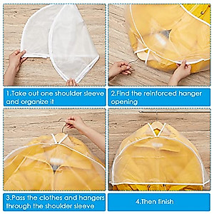 Patelai 8 Pieces Shoulder Covers 10" Gusseted Garment Covers 24 x 12 x 10 Inches Clothes Covers for Closet Storage Coats, Suit, Jackets, Dress Closet Storage