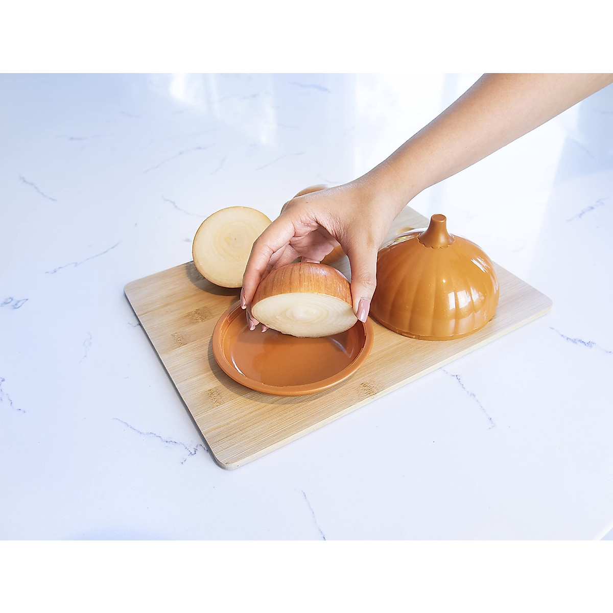 MSC International Joie Fresh Pod Onion Storage Container, Keeps Leftover Half Flavorful and Firm in Fridge, Reusable Kitchen Gadget, BPA Free, Dishwasher Safe