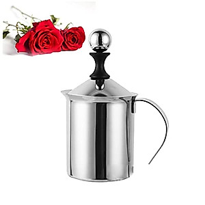 Kisangel 3pcs Hand Pump Milk Foamer Milk Frothing Pitchers coffee espresso milk frother cup Manual Milk Foamer espumador de leche Milk Maker concentrated coffee dual network milk foam cup