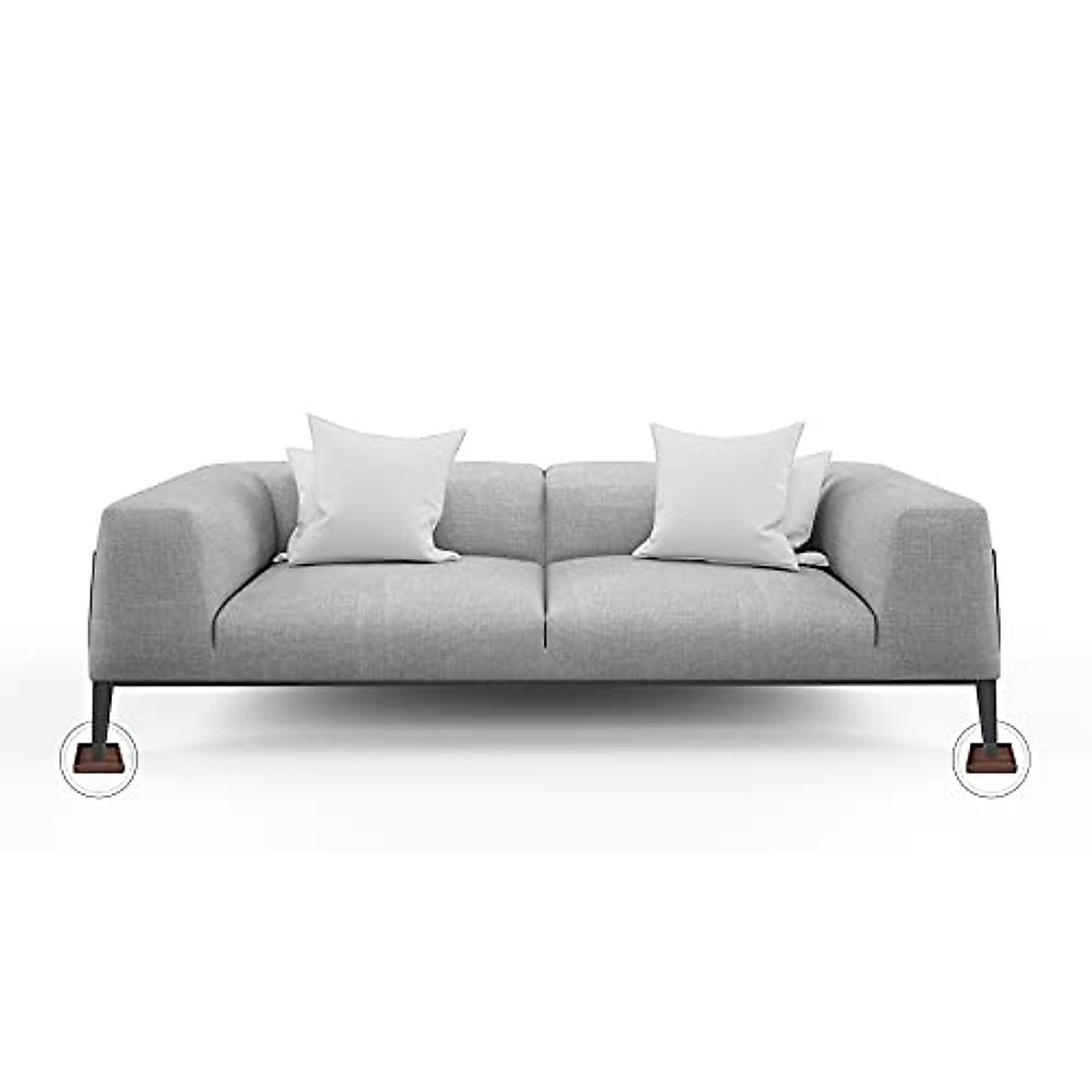 VOCOMO 3X3 Rubber Caster Cups, Non Slip Furniture Pads, Anti-Slip Gripper, Anti Skid Furniture Feet, Anti Slide Floor Protector for Bed Couch Stoppers (Brown, 4 Pack)