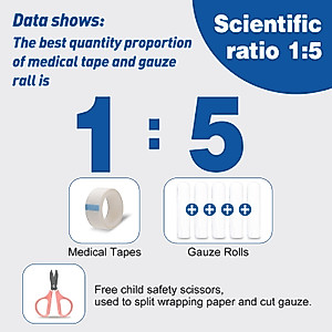 AZEN 30 Pack Gauze Rolls Bandages, 4 in x 4.1 Yards, Premium Medical Supplies & First Aid Supplies, Bandage Wrap Vet Wrap, Mummy Wraps