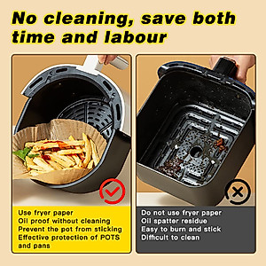 DOTTI VEN Air Fryer Disposable Parchment Paper Liner: 6.3 or 7.9 Inch 100PCS Round Unbleached Silicone Paper for 4QT to 10QT Airfryer Toaster Oven Basket (6.3Inch（100PCS）), Primary color