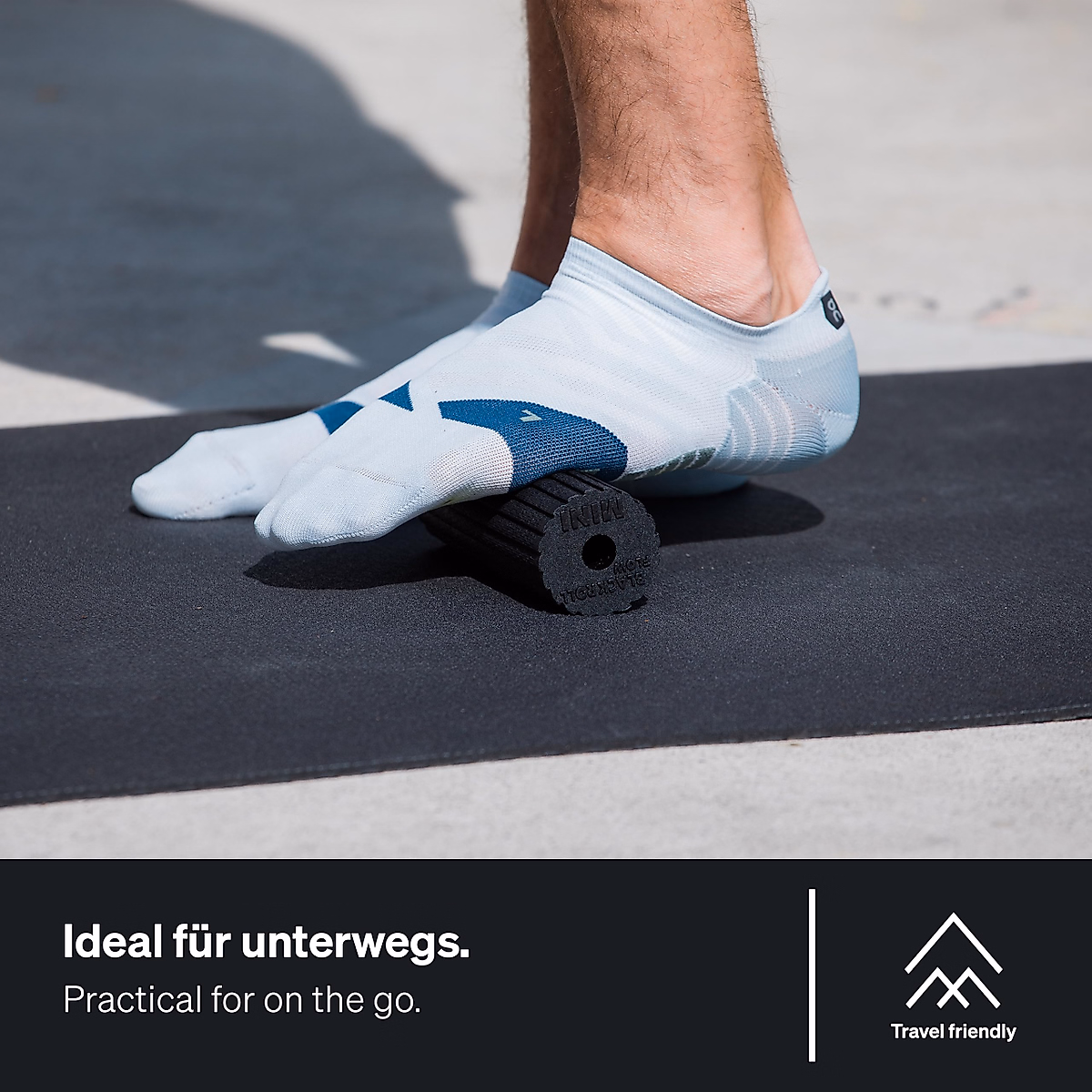 BLACKROLL - Mini Flow Foam Roller, Portable Massage Tool for Feet, Hands, and Arms, Ideal for Travel and Plantar Fasciitis Relief, Great for Exercise, Massage, and Muscle Recovery, 6" x 2", Pink