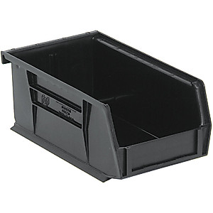 QUANTUM STORAGE SYSTEMS K-QUS220BK-20 20-Pack Stack and Hang Plastic Bin Storage Containers, 7" x 4" x 3", Black
